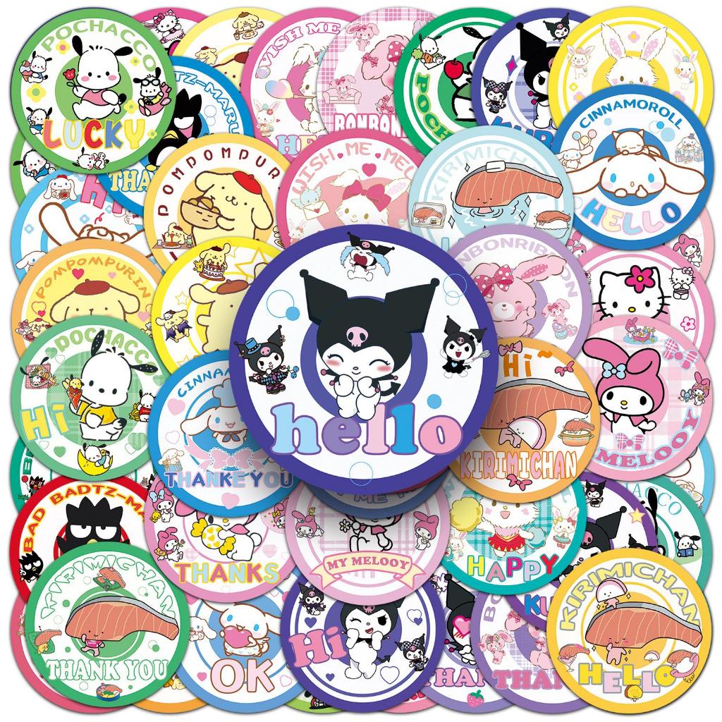 50Piece Cartoon Funny Sanrio Round Badge Waterproof Stickers DIY For ...