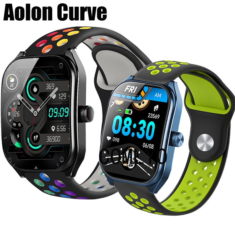 For Aolon CURVE Smart watch Strap Silicone Rainbow Soft Sports Women ...