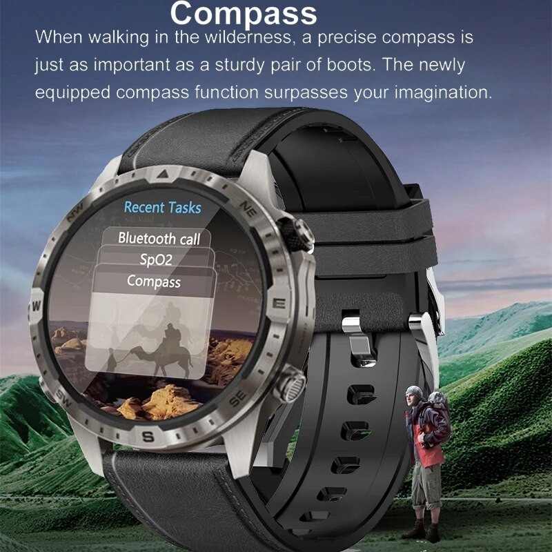 2024 NEW Smart Watch GT45 Men Bluetooth Call Compass Health Monitoring ...
