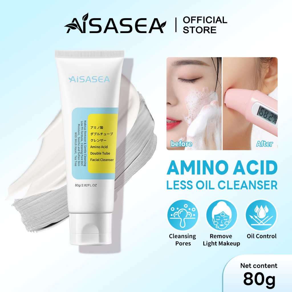 AISASEA Amino acid Low pH Gentle Cleanser Face Wash 80g Double tube ...