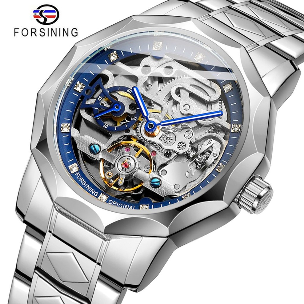 Forsining automatic watch fashion luxury stainless steel men's ...