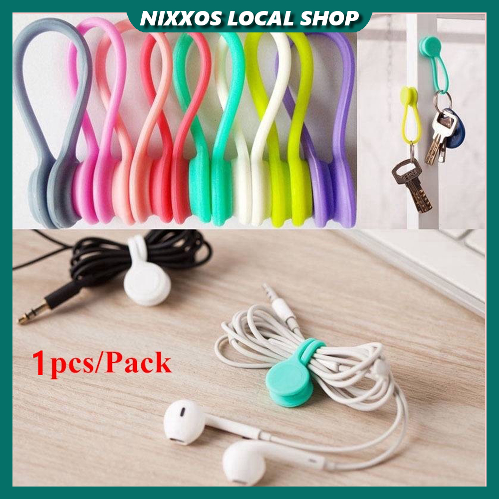 NIXXOS Magnetic Earphone Cord Winder Cable Holder Organizer Clips ...