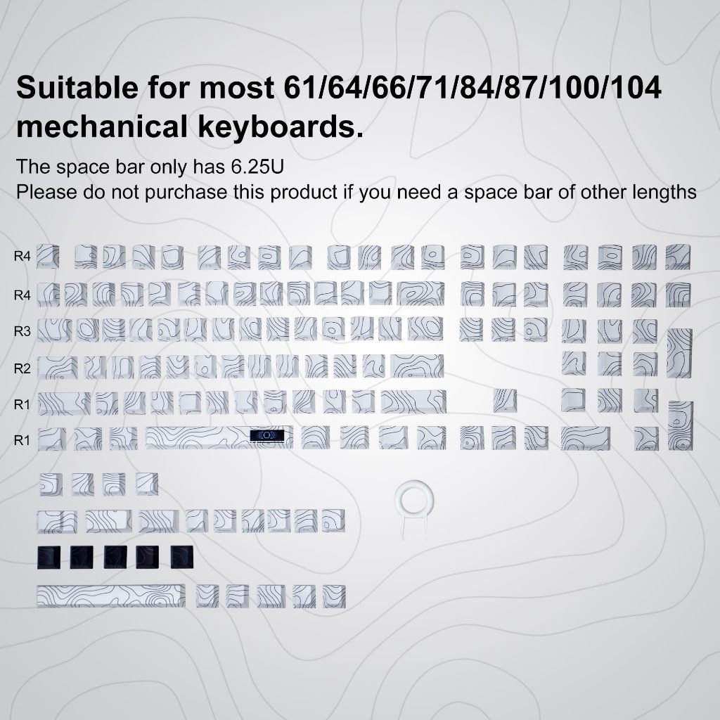 136 Custom Keys Dye Sub Keycaps Side Printed South Shine Through Keycap ...