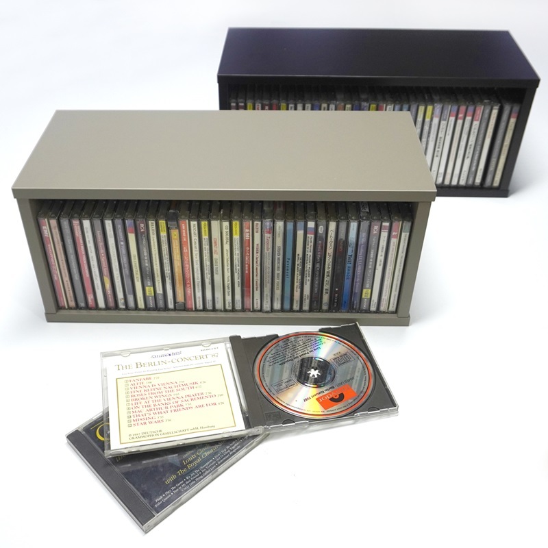 CD Storage Rack Stackable Game Disc Rack Desktop CD Solid Wooden ...