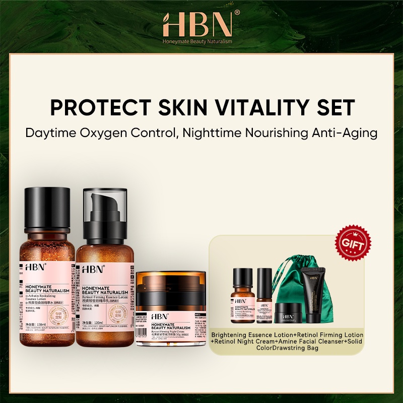 HBN Retinol Cream + Vitamin C Lotion Emulsion Cream Set Whitening Anti ...