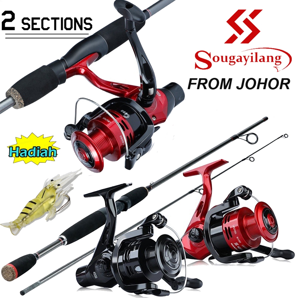 Sougayilang 1.8m Spinning Fishing Rod M Power EVA Handle 5.2:1 Gear ...