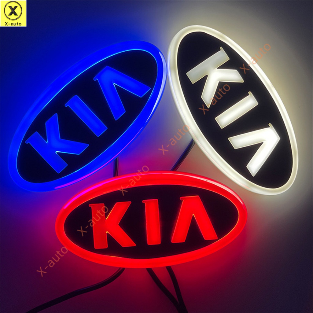 Kia 4D Car LED Emblem Logo Badge Light - 13 x 6.5cm - Fits Front or ...