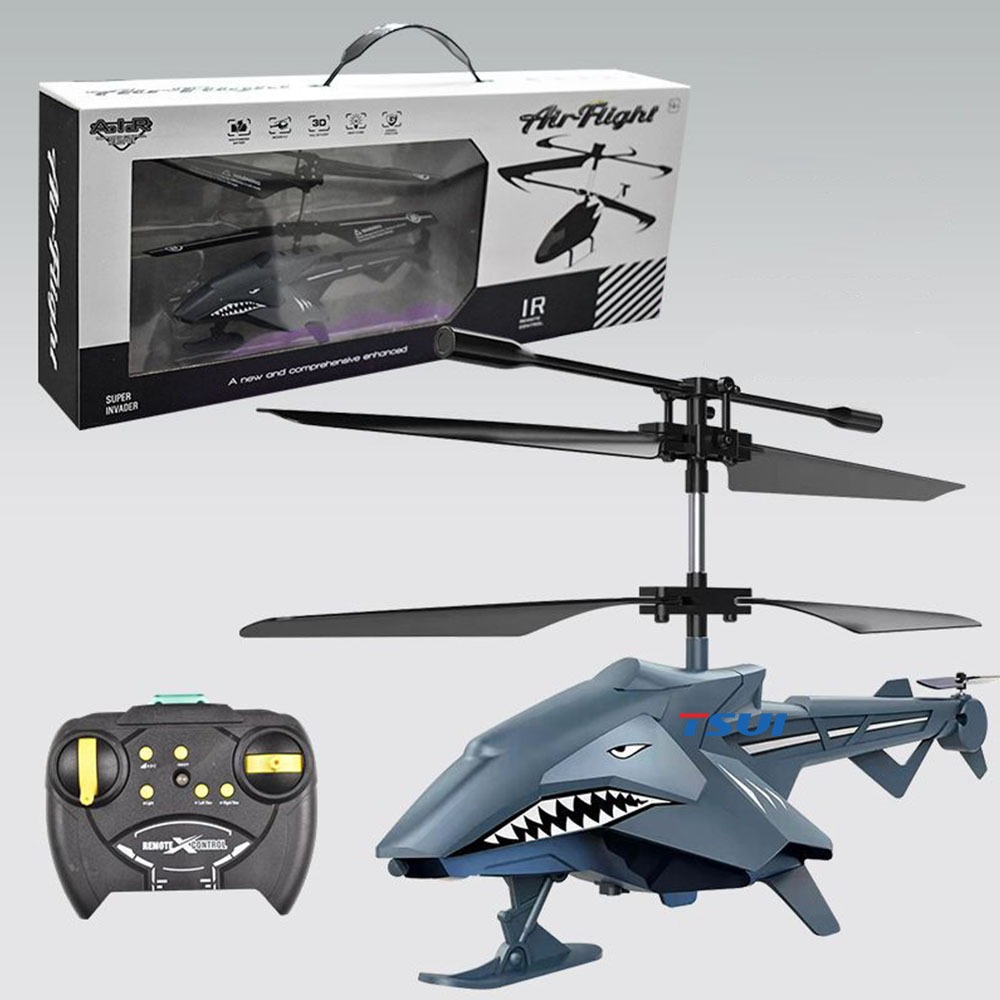 RC Shark Helicopter Plane Boys Gift Toy Remote Control Helicopter Plane ...