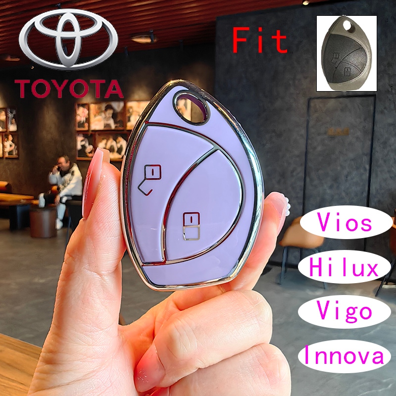 TOYOTA key cover Vios Hilux Vigo Innova 2 Button car smart key case ...