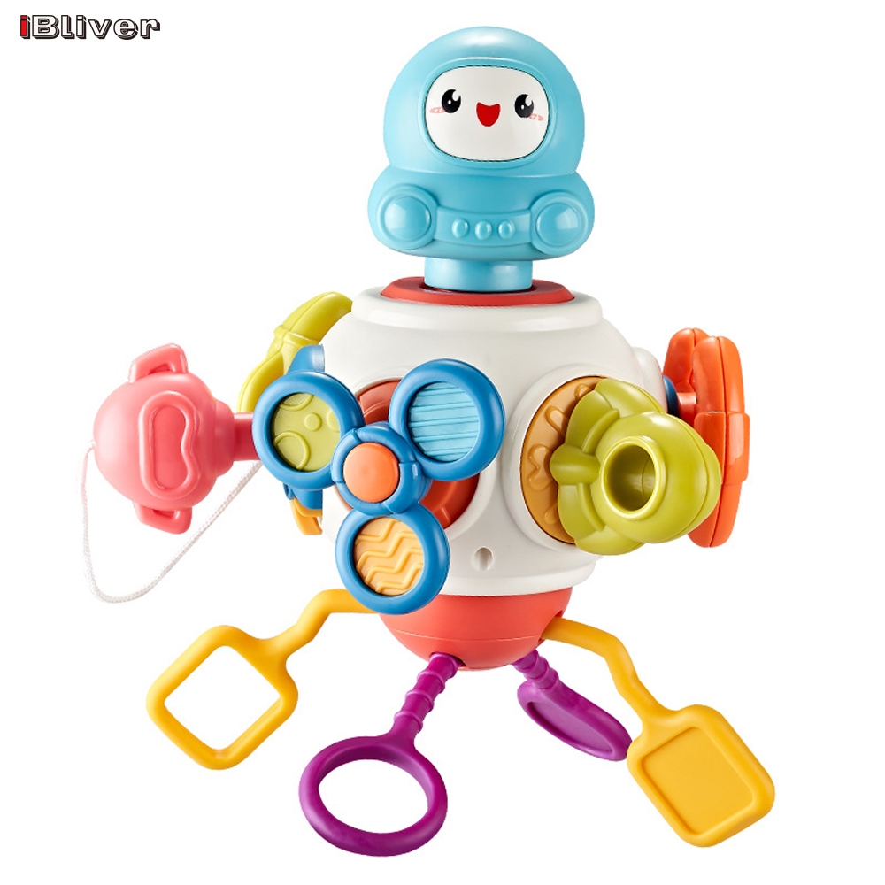 iBliver Sensory Exploration Toy, Busy Toy 8-in-1 Toddler Hexahedron ...