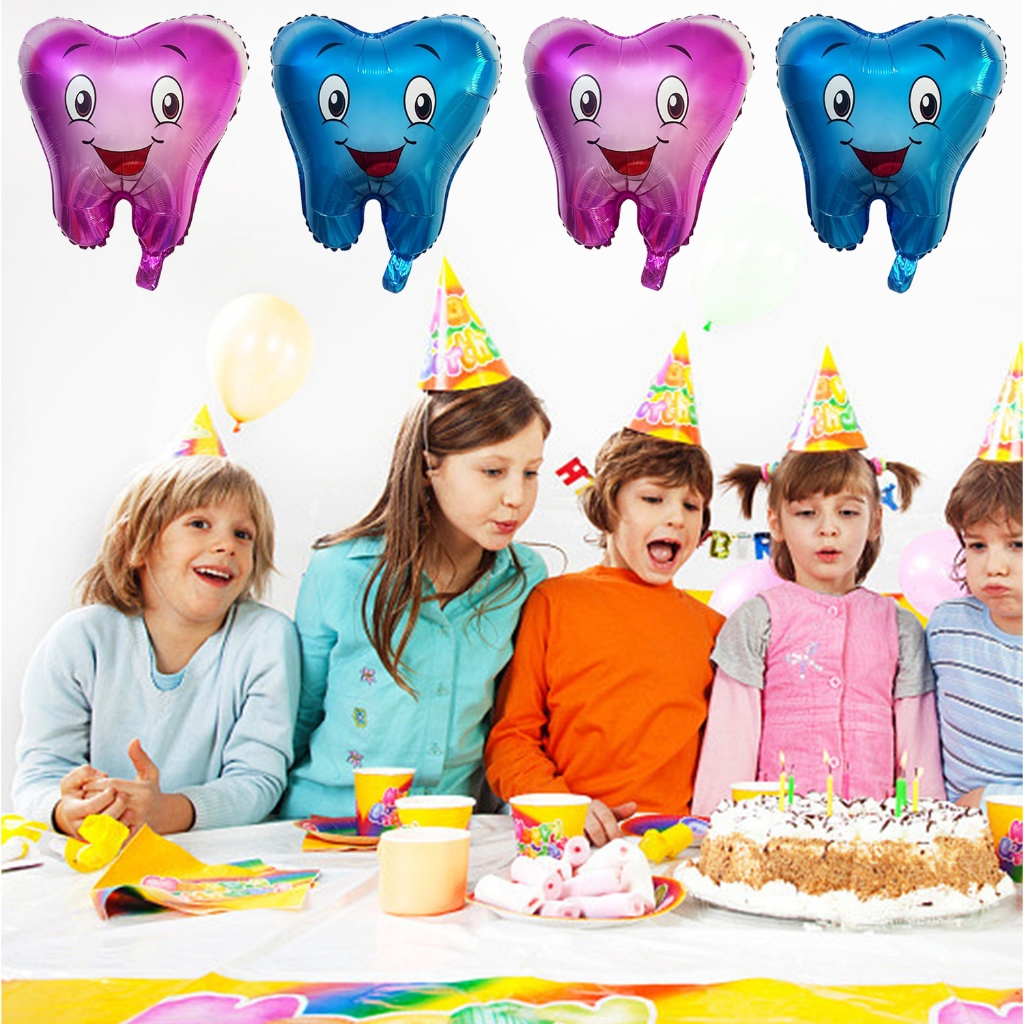 Large Tooth Foil Air Balloons Kids Lovely Inflatable Balloon Happy ...