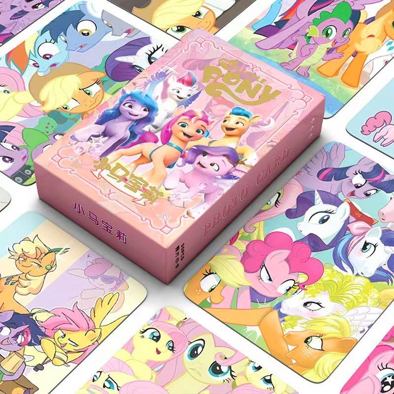 50 My Little Pony lomo cards laser flash cards twilight sparkle rarity pink pie Ins style cards ...
