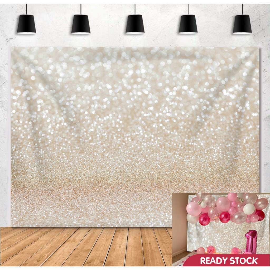 White Photo Backdrop Ivory Gold Sequin Spot Backdrops 2.1*1.5m ...
