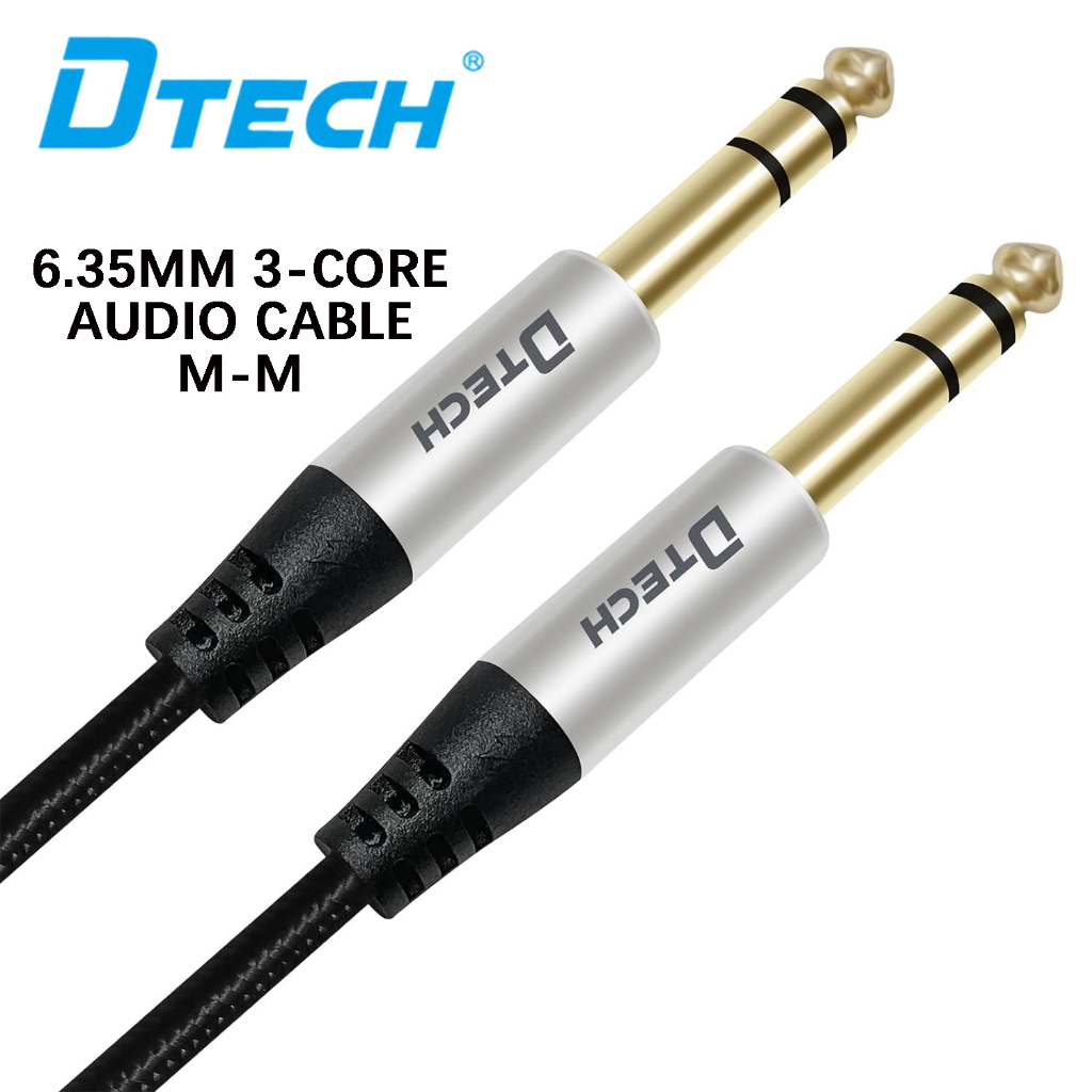 DTECH Electric Guitar Cable TRS 1/4 Instrument Cord Aux Balanced Stereo ...