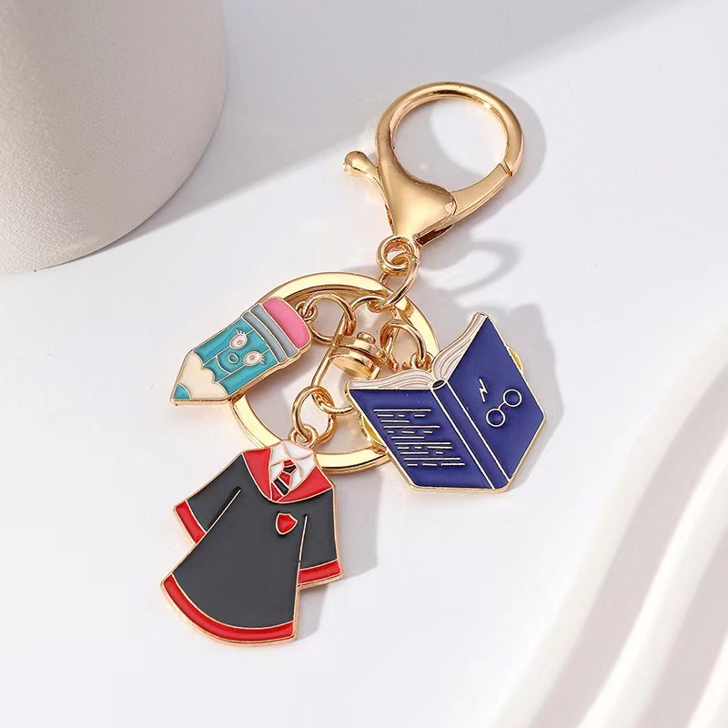 Metal Cute Key ring Cap A+ 100 Book Keychain Pendant souvenir door gift ...