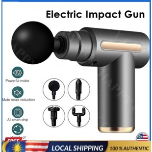 Portable 6 Speed Mini Massage Gun With 4 Head Compact Size LED Digital ...