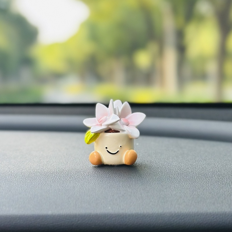 NEW!! Lovely Potted Plants Car Dashboard Decorations Cute Flower Dolls ...