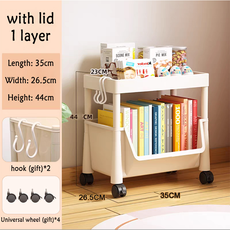 IKEA BookShelf Storage Rack Household Trolley Rack With Wheels Rak Buku ...