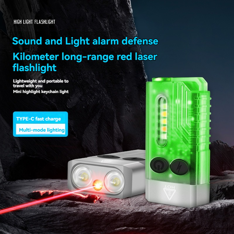 LED Keychain EDC Flashlight Type-C Rechargeable Flashlight Work Light ...