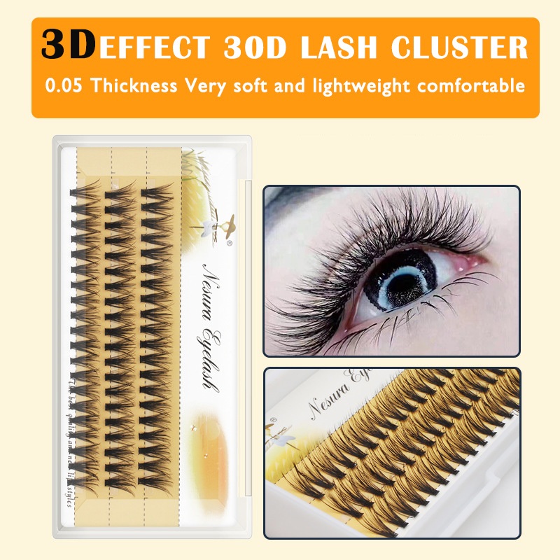 3D Effect Lash Clusters 30D 0.05 8-14mm Clusters False Eyelash Faux ...