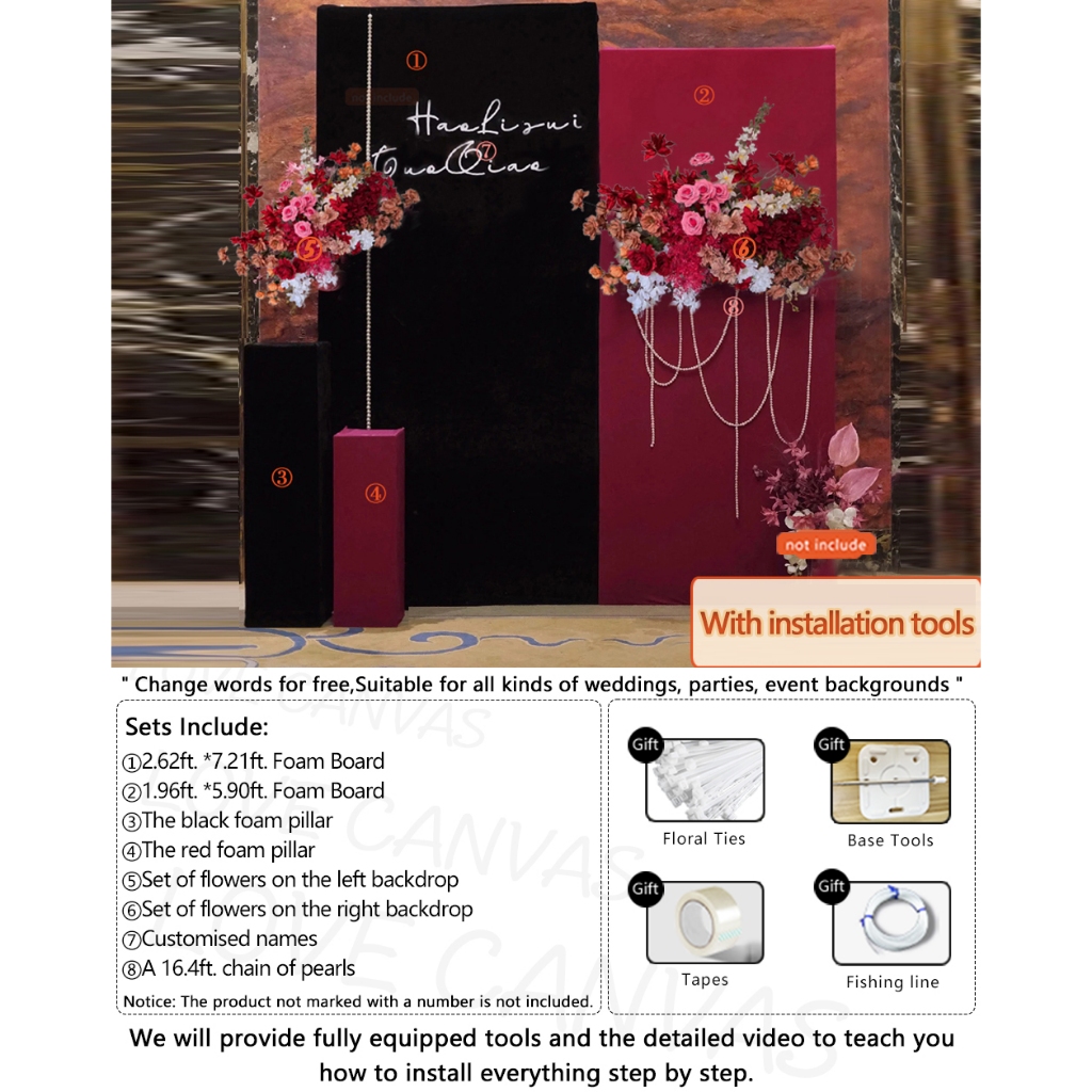 Miniis Square Metal Arch Backdrop 1m 1.5m 2m Wedding Rack For Wedding ...