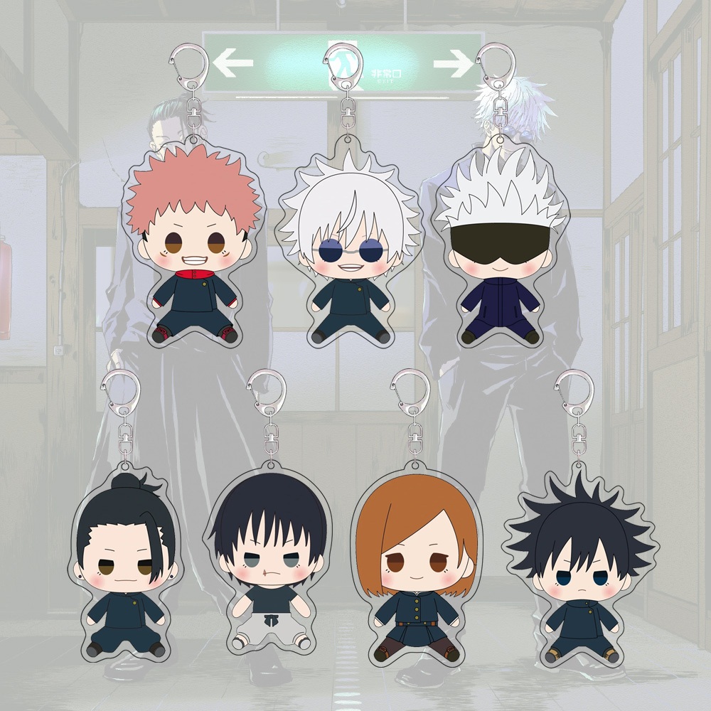 Keychain Jujutsu Kaisen Cartoon Animation Acrylic Key Ring Doll ...