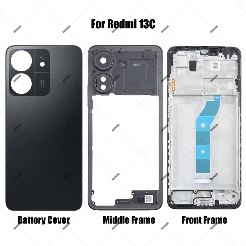 Xiaomi Redmi 13C 4G 5G Front Middle Frame Housing Battery Door Back ...