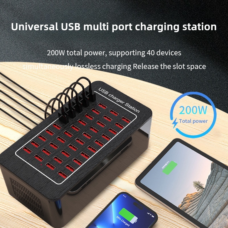 Multi Port 100W 60 Ports USB Charger Fast Charging USB Adapter USB Hub ...