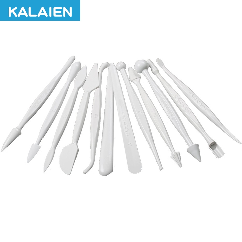 KALAIEN 12 Pieces Plastic Clay Tools Modeling Tool Pottery Tool Kit For ...