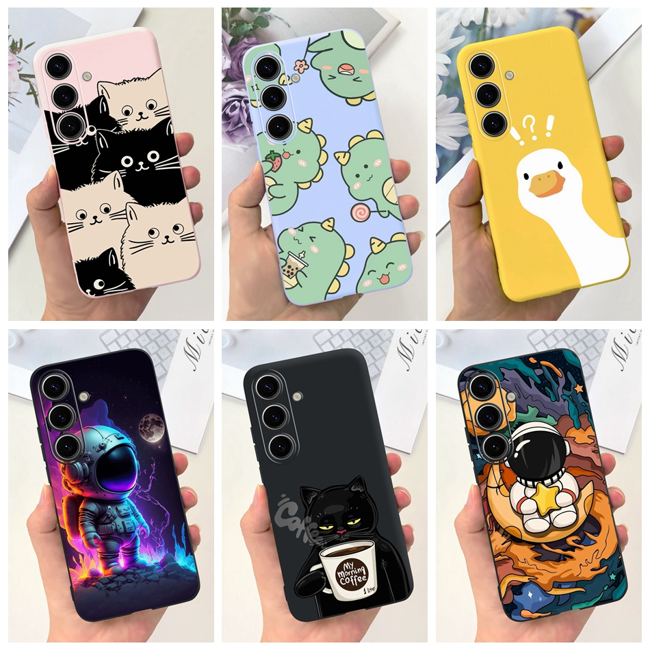 Samsung Galaxy S24 S24+ 2024 Cute Cat Dinosaur Astronaut Cartoon Jelly ...