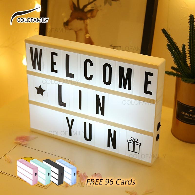 LED Letter Light Box A4 A5 A6 Alphabet Light Message Light Box（Free USB ...