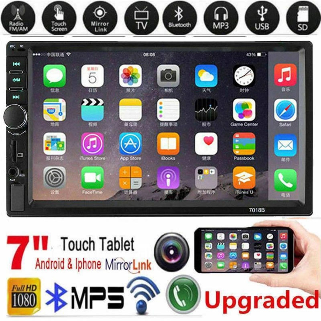 ESSGOO 7018B Universal Car Player 2 Din MP5 Bluetooth Player Car Stereo Radio Support FM USB ...