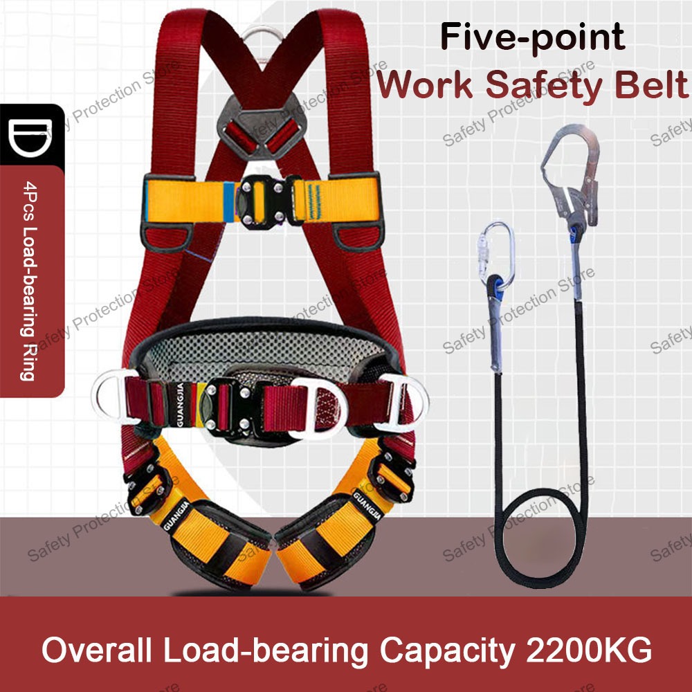 High Altitude Work Safety Harness Full Body Five-point Safety Belt Rope ...