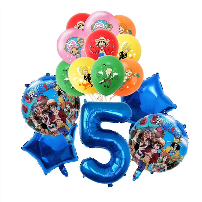 15pcs ONE-PIECE Children's Birthday Party Decoration Latex Aluminum ...