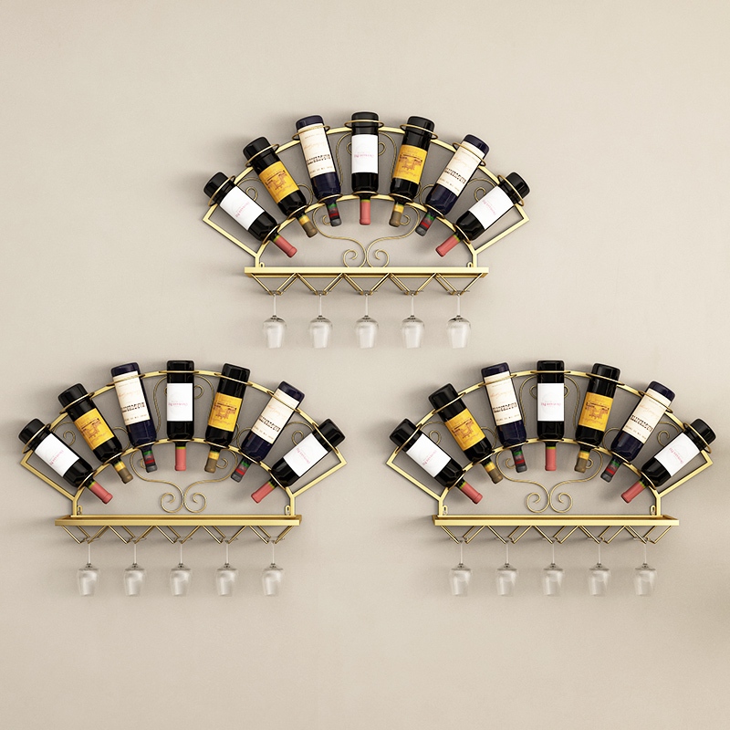 Wall mounted red wine storage display rack, bar counter storage rack ...