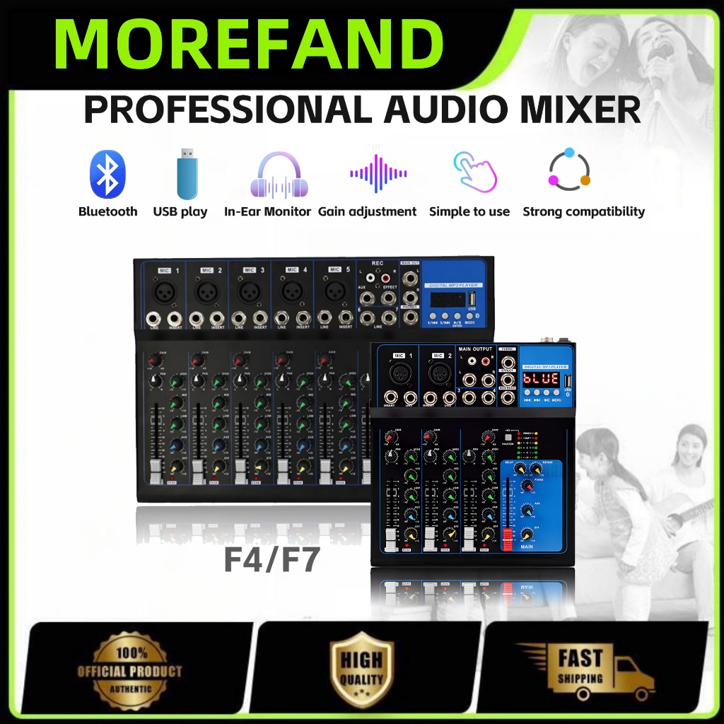 Professional Audio Mixer 7/4 Channel Mixer MG07BT/MG04BT USB Mixer KTV ...