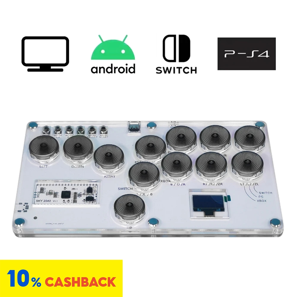 ⭐Hitbox Arcade Fighting Video Game LED Flatbox Hot-swap Encoder ...