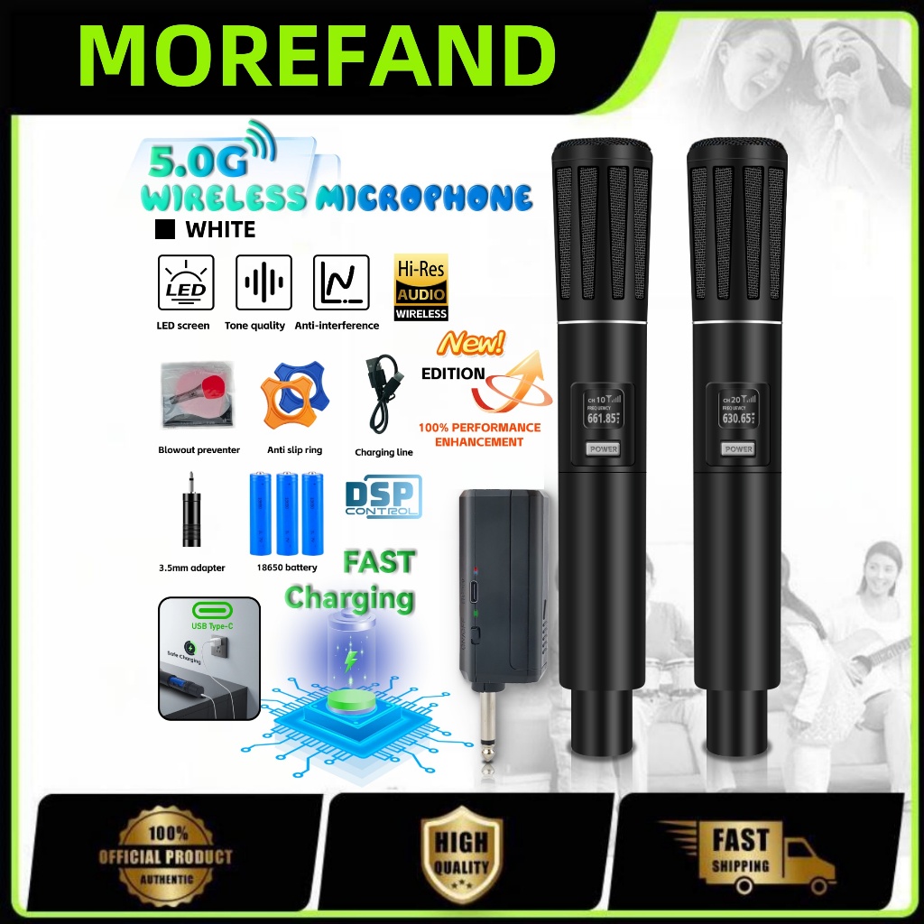 MOREFAND Microphone wireless Microphone Dual Microphone Microphone ...