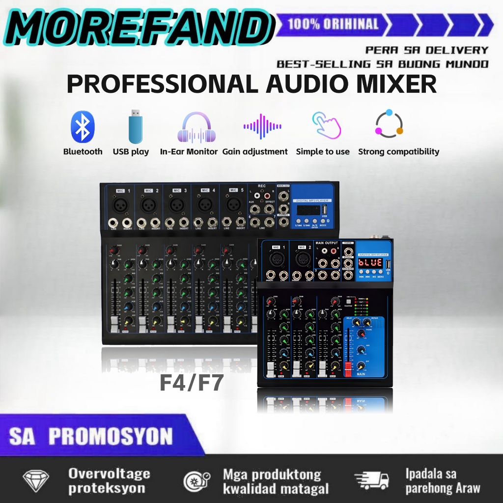 Professional Audio Mixer 7/4 Channel Mixer MG07BT/MG04BT USB Mixer KTV ...