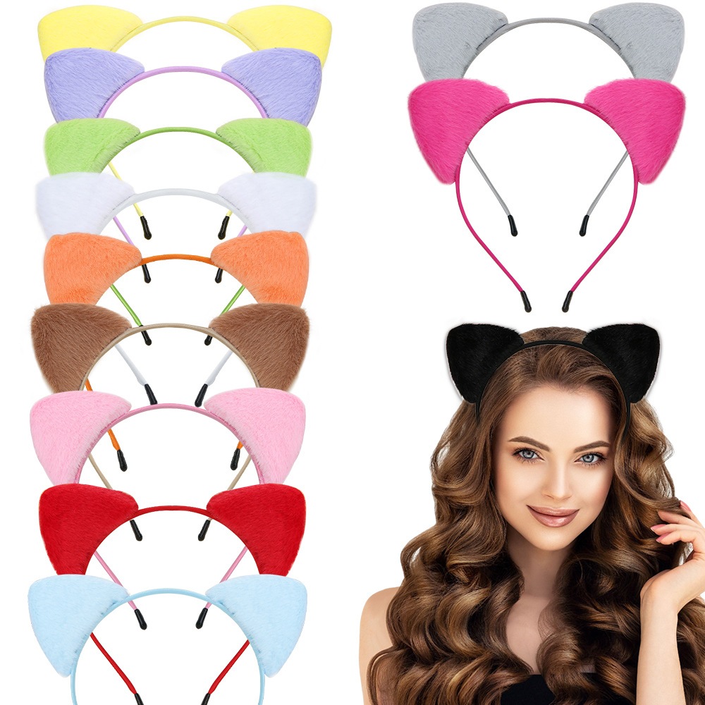 ShiningStars Plush Cat Ear Hair Clip Set New Styles Children's Colorful ...