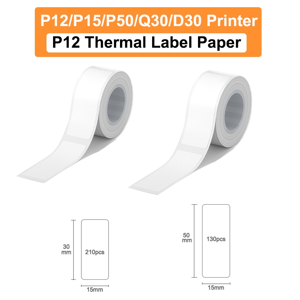 P12 P15 Thermal Label Paper Label Tape 15*30mm 15*50mm Self Adhesive ...
