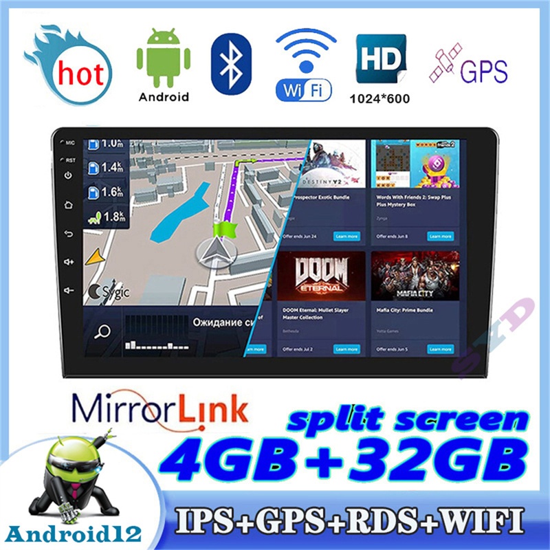 [4GB RAM+32G IPS Screen ] 7/9/10 Inch Android Player Double Din Car ...