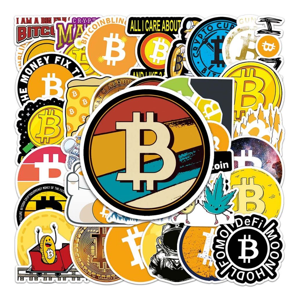 50Piece Funny Bitcoin Sticker Waterproof For Phones Laptop Skateboard ...