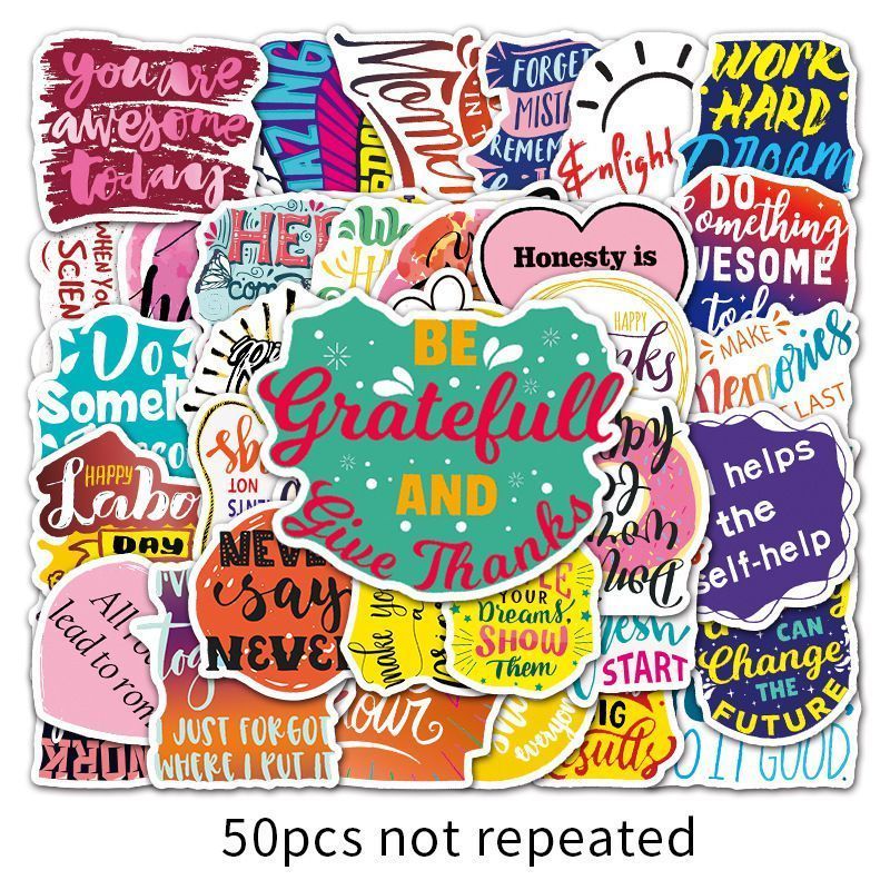 50/10Piece Inspirational English text Sticker Waterproof For Phones ...