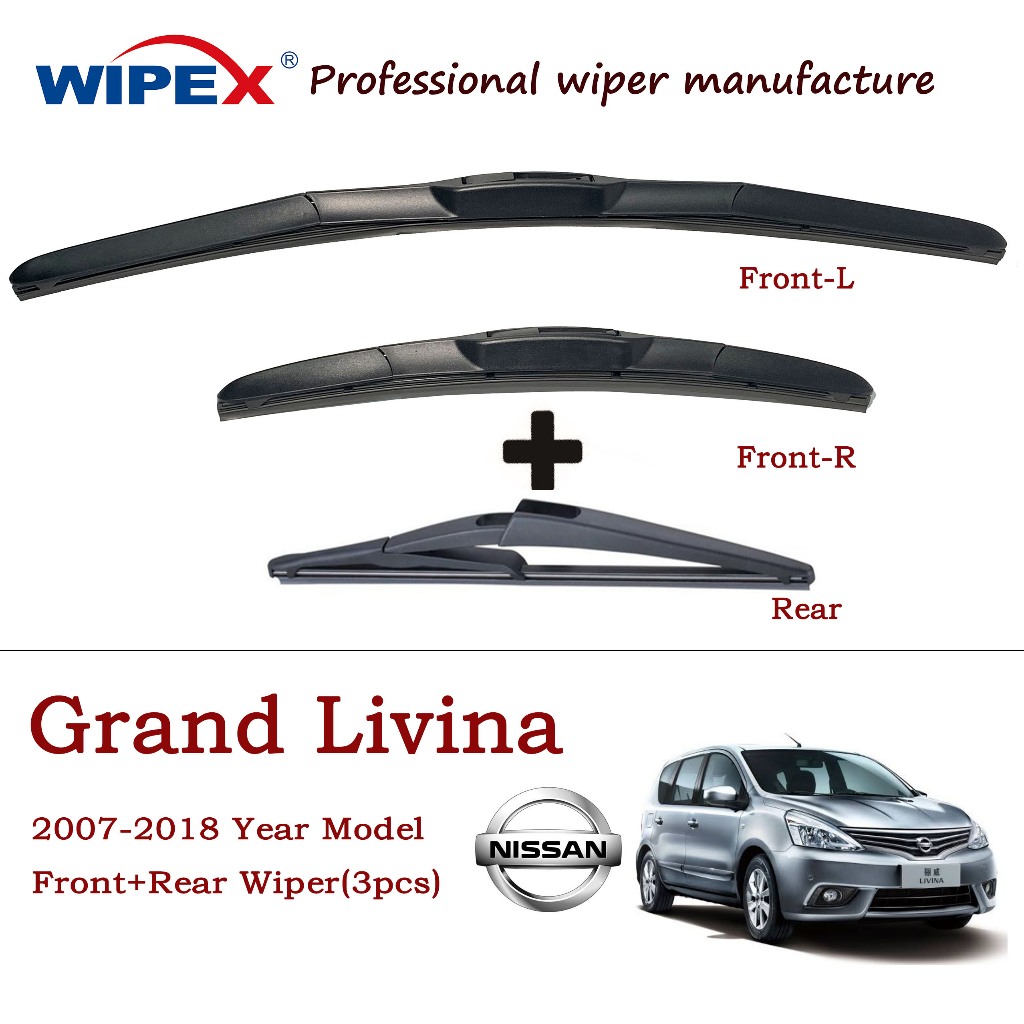Wipex Quality Nissan Grand Livina Wiper Blade For 2007 2018 Model