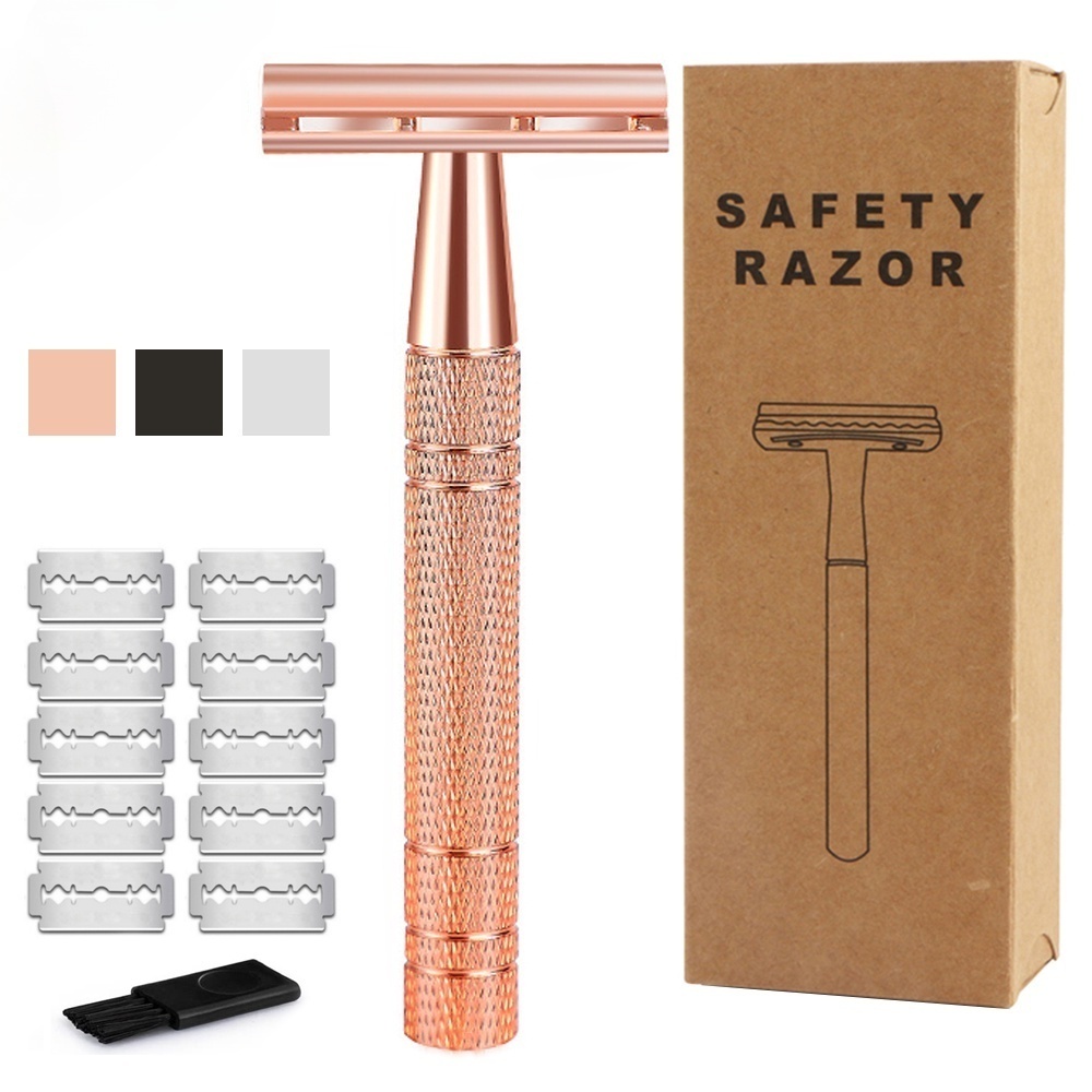 HAWARD Rose Gold Razor,Classic Double Edge Safety Razor for Mens ...