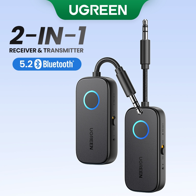Ugreen 2-IN-1 Upgraded Bendable Bluetooth 5.2 Receiver Transmitter for TV Computer Earphone ...