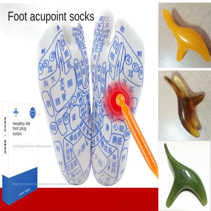 [New Arrivals] Acupoint Illustrated Socks Acupoint Socks Foot Massage ...