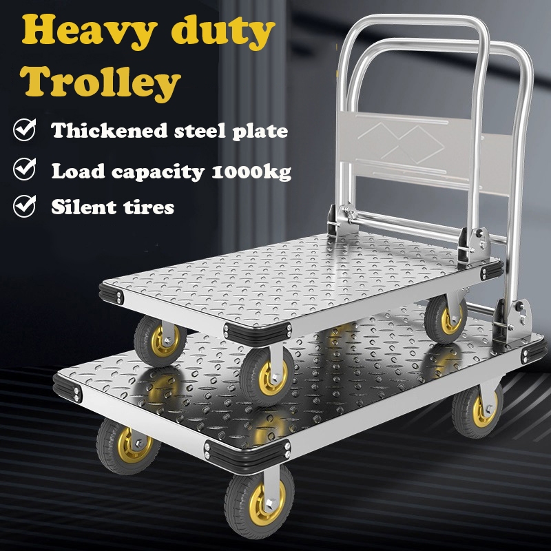 Trolley Portable 150KG/3000KG/500KG Hand Truck Trolley Iron Foldable Barang Lipat Troli 手推车 ...