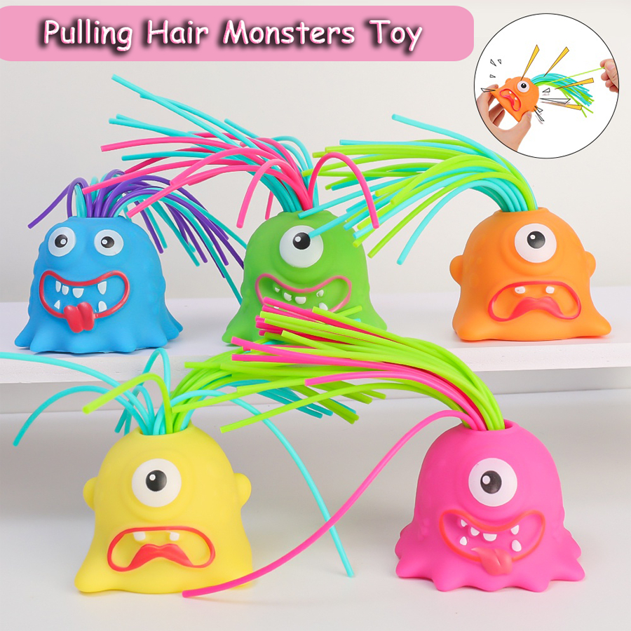 Funny Hair Pulling Screaming Monsters Toy Creative Fun Decompress and ...